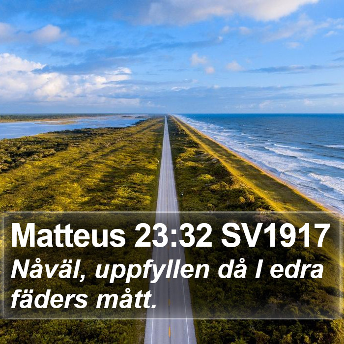 Matteus 23:32 SV1917 - Nåväl, uppfyllen då I edra fäders